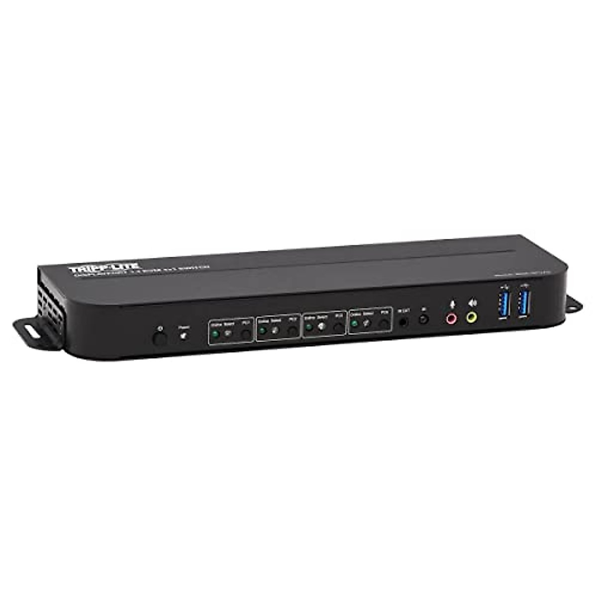 Tripp Lite 4 Port DisplayPort USB KVM Switch, Quad Port DP USB KVM Switch, 4K 60 Hz, HDR, HDCP 2.2, DP 1.4, USB 3.0 Cables, Black (B005-DPUA4)