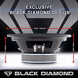 2 x Black Diamond Car Audio 6.5" Mid-Range Bullet Speakers 240W 4 Ohm Dia-CM6.4B