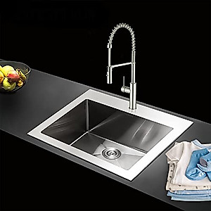 KABCO 25 Inch Wide 12 Inch Deep Commercial Sink 18 Gauge Undermount or Topmount Drop In Single Bowl Stainless Steel Laundry Utility Sink 25 L x 22 W x 12 D Inch