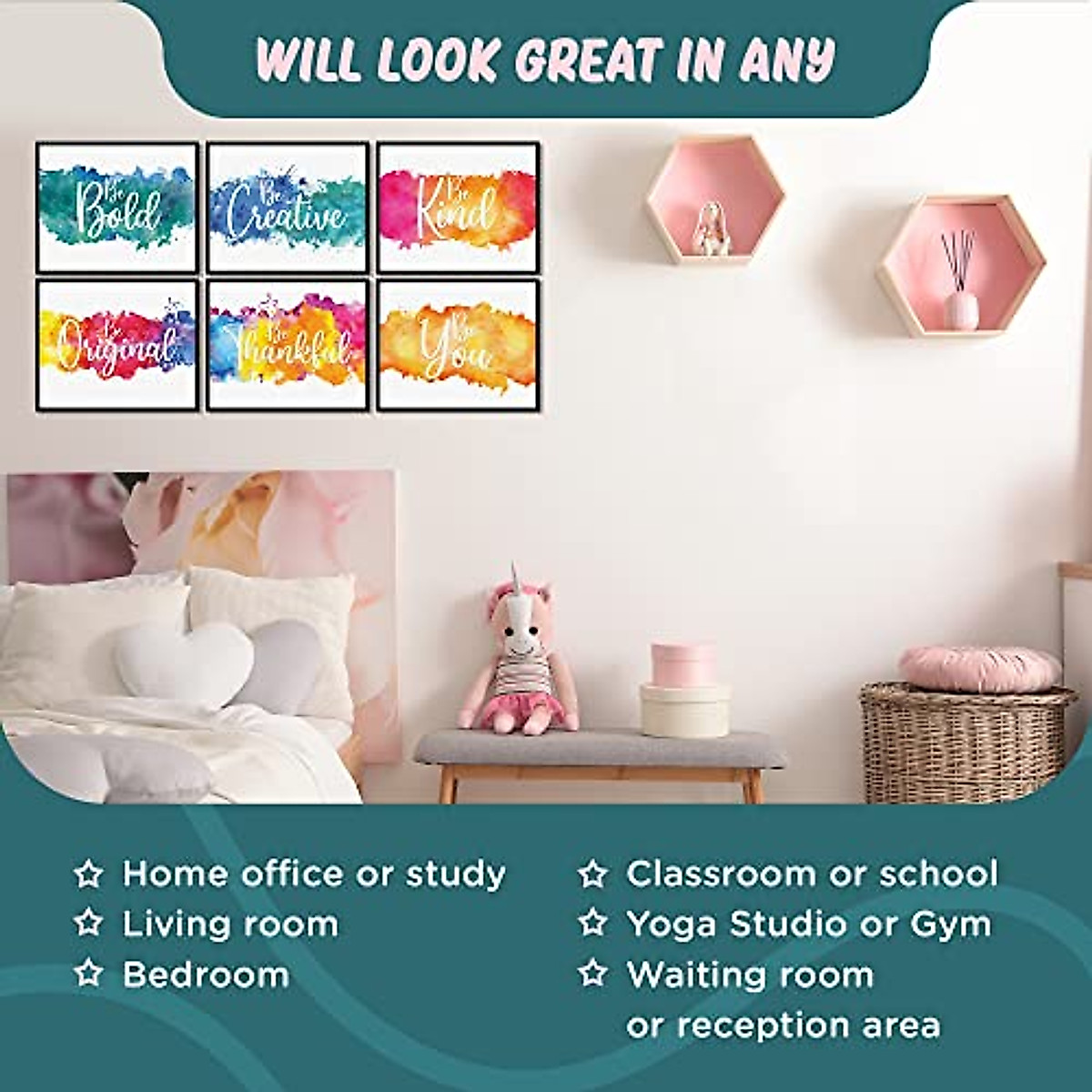 L&O Goods Motivational Posters | Set Of 10 Inspirational Wall Decor | 8.5x11 inches | Home Decor