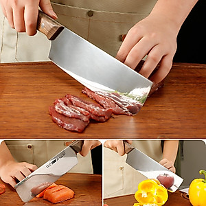 Plys Japanese Nakiri Knife Chef Knife Stainless Steel 7.2 Inch Blade for Professional and Home Kitchen,Ideal for Chopping Vegetables and Meat