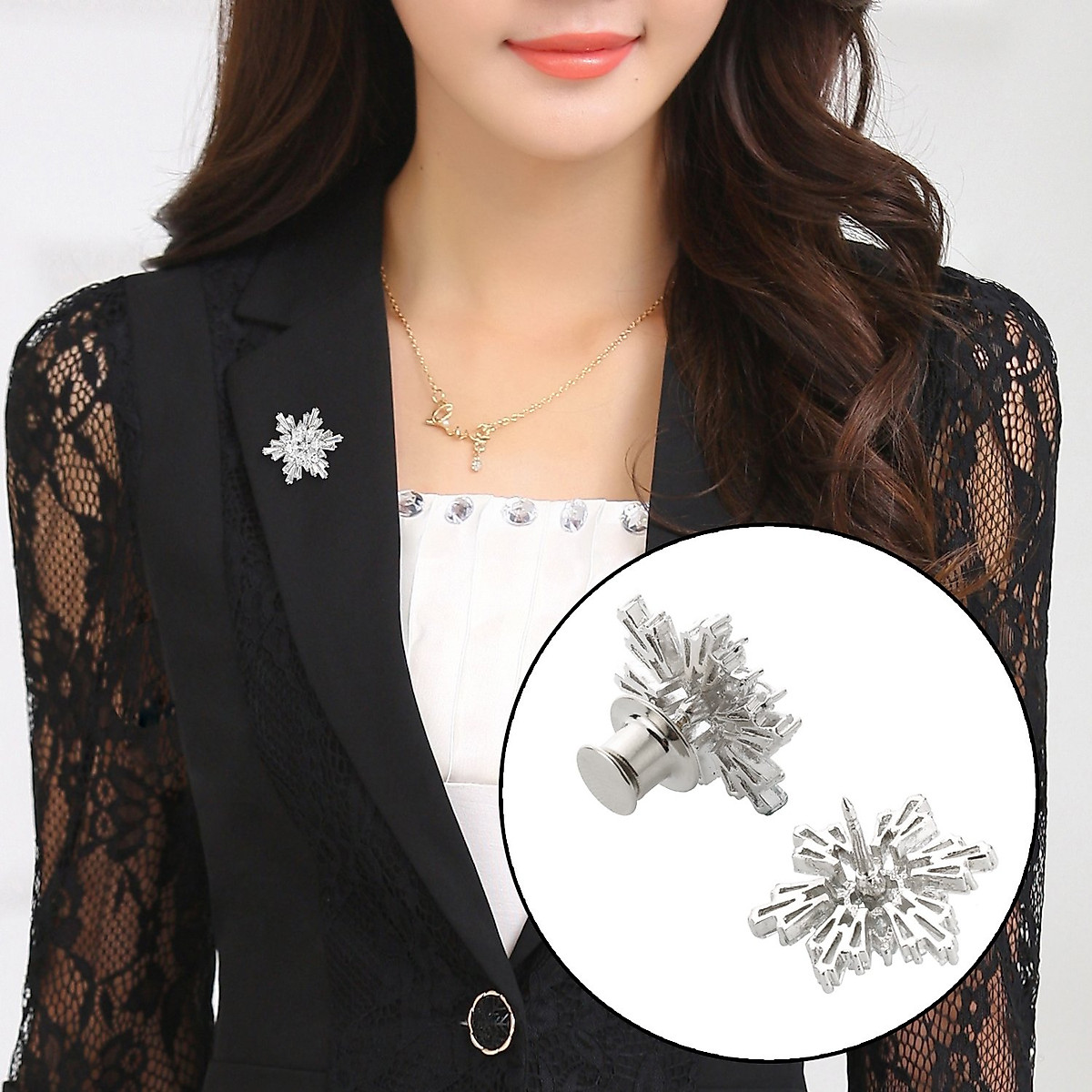 SUBANG 30 Pieces Metal Pin Backs Locking Pin Keepers Locking Clasp with Storage Case