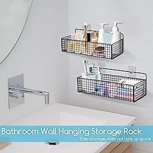 2Pcs Shower Caddy Shelf Organizer Rack, JOPBENG No Drilling Wall Mounted Bathroom Organizer, Rustproof Self Adhesive Shower Shelves for Bathroom Toilet Kitchen RV