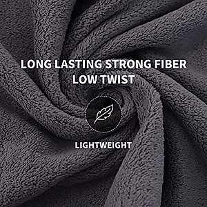 Cosy Family Microfiber 8-Piece Towel Set, 2 Bath Towels, 2 Hand Towels, and 4 Wash Cloths, Ultra Soft Highly Absorbent Towels for Bathroom, Gym, Hotel, Beach and Spa (Dark Grey)