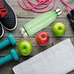 Green Sleek Water Bottle with Stainless Steel Twist Off Lid and Bottom, It Is Well With My Soul Travel & To-Go Plastic BPA-Free Drinkware, Yogi Gifts 11 Inches