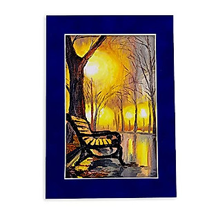 8.5x11 Mat for 5.5x8.5 Photo - Precut Royal Blue Suede Picture Matboard for Frames 8.5 x 11 Inches - Bevel Cut to Display Art 5.5 x 8.5 - Acid Free Pack of 100 MATS with Backing Boards & Clear Bags