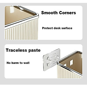 Qushy Floating Shelves Wall Bin Organizer Adhesive Wall Mounted Plastic Storage Organizer No Drilling Hanging Storage Containers Makeup Organizer Shelf for Office, Kitchen, Home