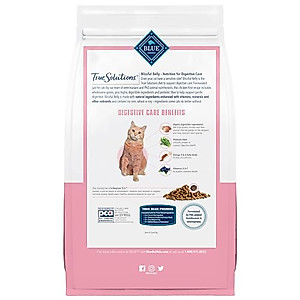 Blue Buffalo True Solutions Blissful Belly Digestive Care Natural Dry Food for Adult Cats, Chicken, 3.5-lb Bag