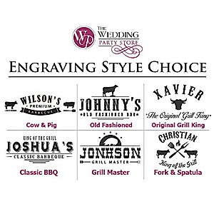 Engraved Grill BBQ Gifts Set for Dad Father Him - Custom Barbecue Personalized Grilling Set with Tools (Silver Engraving)