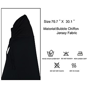Muslim Women Instant Chiffon Hijab with Tie Back Under cap Fashion Solid Color Soft Chiffon Scarf With Hijab Inner Cap (Black)