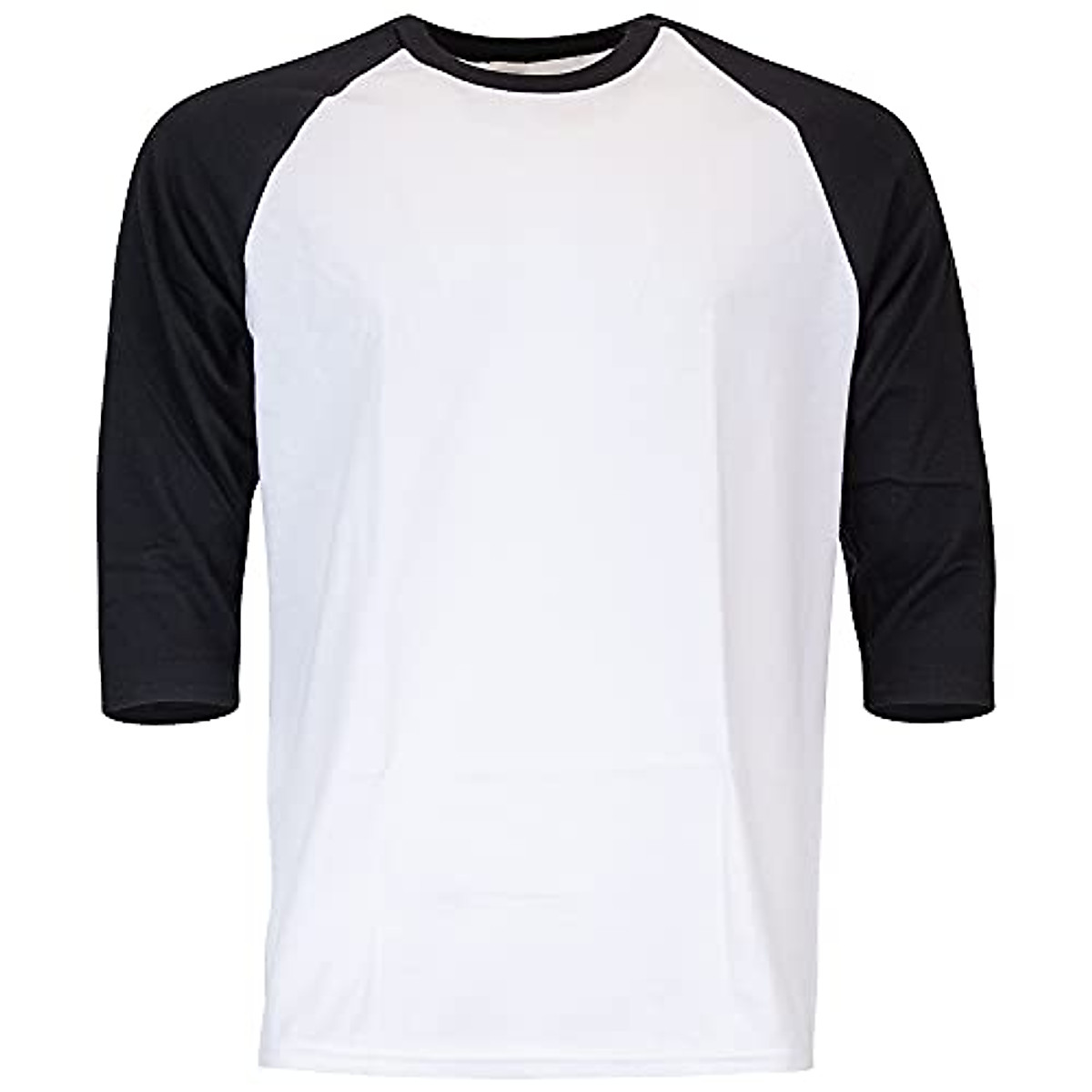 Gildan Adult Heavy Cotton 3/4 Raglan T-Shirt, Style G5700, 2-Pack, White/Black, Small