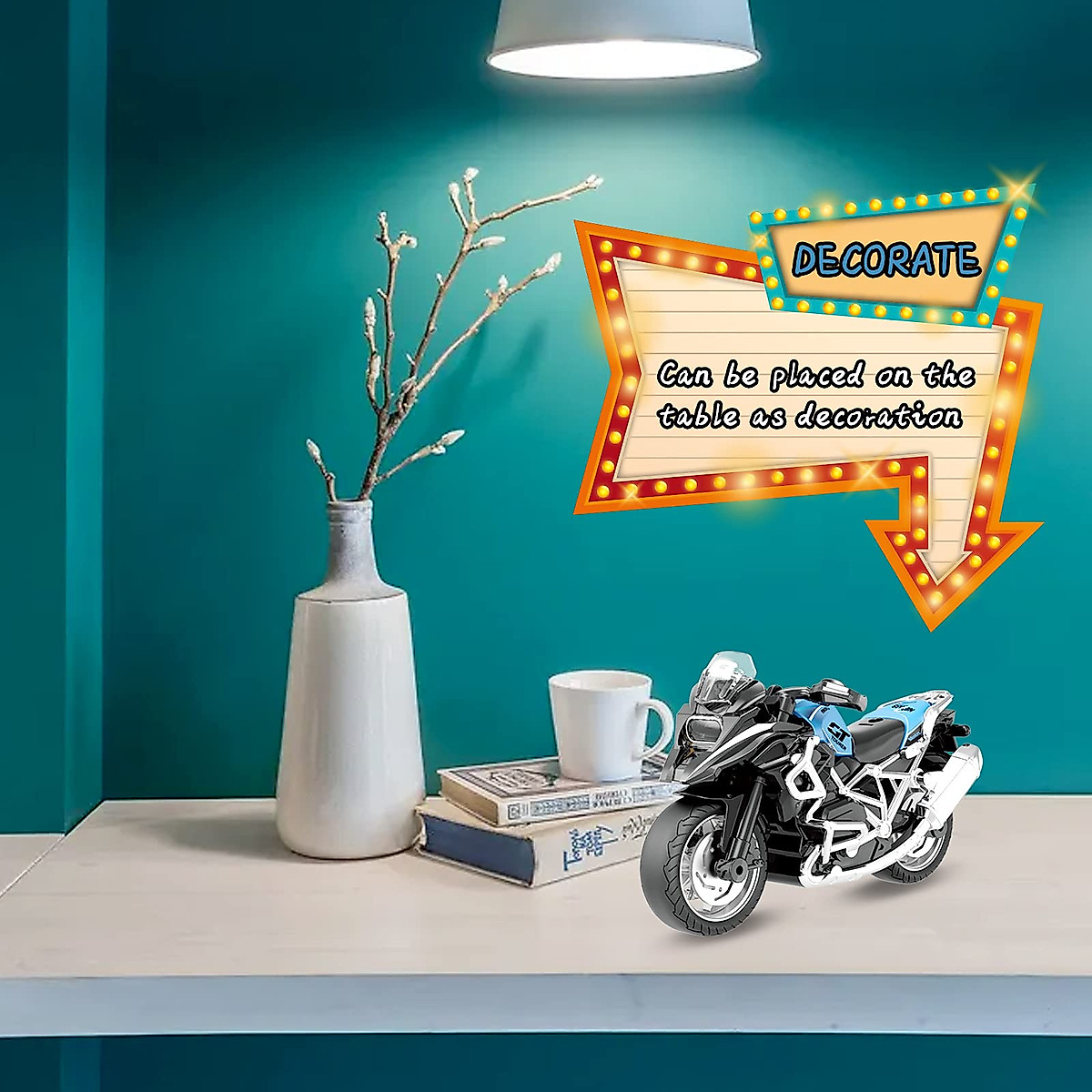 YA LE MING Motorcycle Toy,Pull Back Vehicles,with Light and Music Toys Motorcycle Model, Motorcycle Toys for 3+ Year Old Boys Girls (Blue)