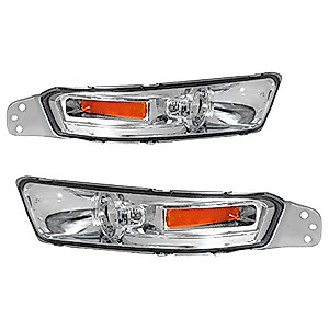 Carpartsinnovate For Ford 05-09 Mustang Turn Signal Front Bumper Lights Lamps Chrome Clear Pair