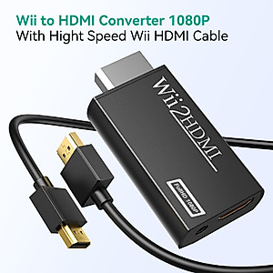 GANA Wii to hdmi Converter, wii to hdmi Adapter, wii to hdmi1080p 720p Connector Output Video & 3.5mm Audio - Supports All Wii Display Modes
