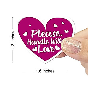 Please Handle with Love Stickers,Thank You Stickers,Handmade Stickers,Small Shop Stickers,Envelopes Stickers for Small Business, Online Retailers,Handmade Goods,500 Labels Per Roll