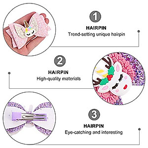 Minkissy Decorative Hair Clips 8Pcs Bow Hair Clips Christmas Reindeer Glitter Hairpins Sequins Barrettes Alligator Clips Girls Hair Accessories Girl Hair Clips