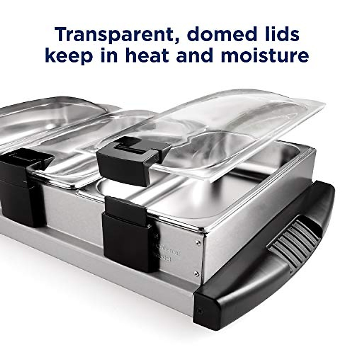 Oster Buffet Server Warming Tray | Triple Tray, 2.5 Quart, Stainless Steel