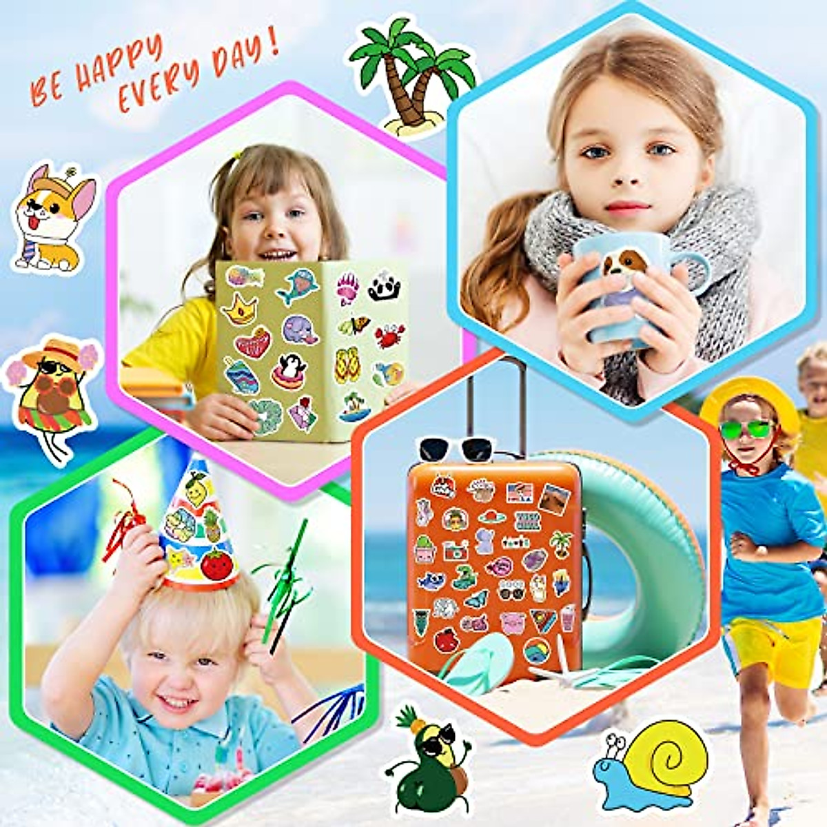 1000pcs Stickers Pack, Bulk Stickers for Teens, Adults, Waterproof Vinyl Stickers for Hyfroflask, Laptop, Cute Cool Sticker Pack for Teacher, Gift for Girls, Boys,