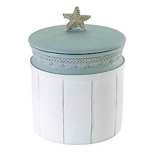 Avanti Linens - Covered Jar, Countertop Organizer, Farmhouse Chic Home Decor (Farmhouse Shell Collection)