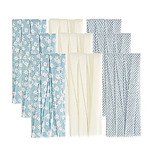 Wrights Extra Wide 1/2 Inch Double Fold Bias Tape for Quilting and Sewing, 27 Total Yards, White/Blue 9 Piece