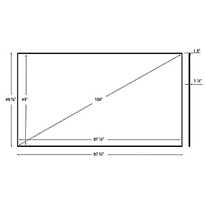 Silver Ticket Products S7 Series 6 Piece Thin Bezel Home Theater Fixed Frame 4K/8K Ultra HD, HDTV, HDR & Active 3D Projection Screen, 16:9 Format, 100" Diagonal, UST Material S7-169100-UST