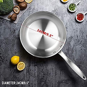 Duxtop Professional Stainless Steel Fry Pan, Induction Ready Cookware with Impact-bonded Technology, 9.5 Inches