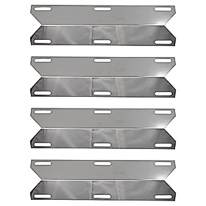 4-Pack BBQ Grill Heat Shield Plate Tent Replacement Parts for Kirkland 720-0584A - Compatible Barbeque Stainless Steel Flame Tamer, Guard, Deflector, Flavorizer Bar, Vaporizer Bar, Burner Cover 15"