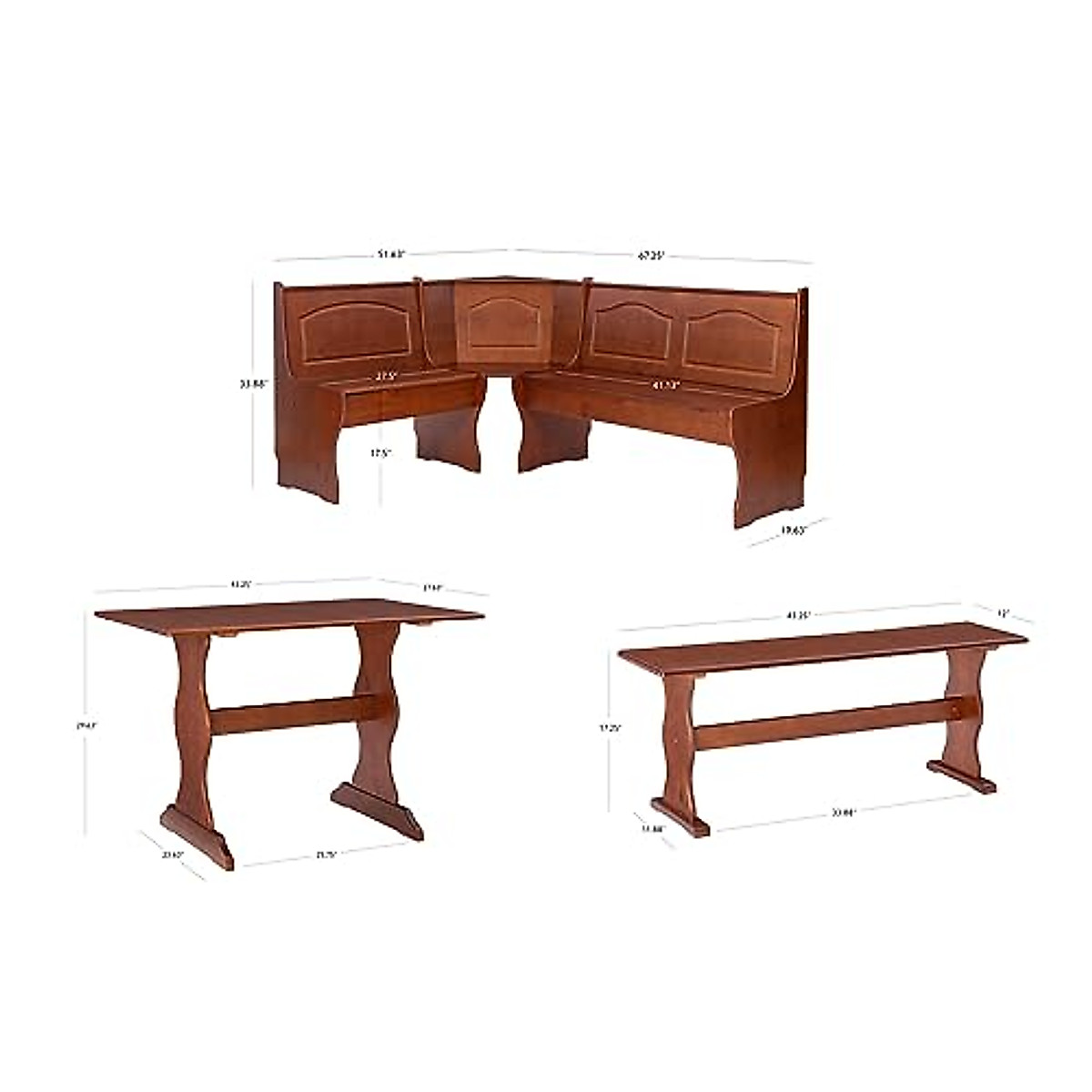 Linon Home Linon Chelsea Walnut Kitchen Nook