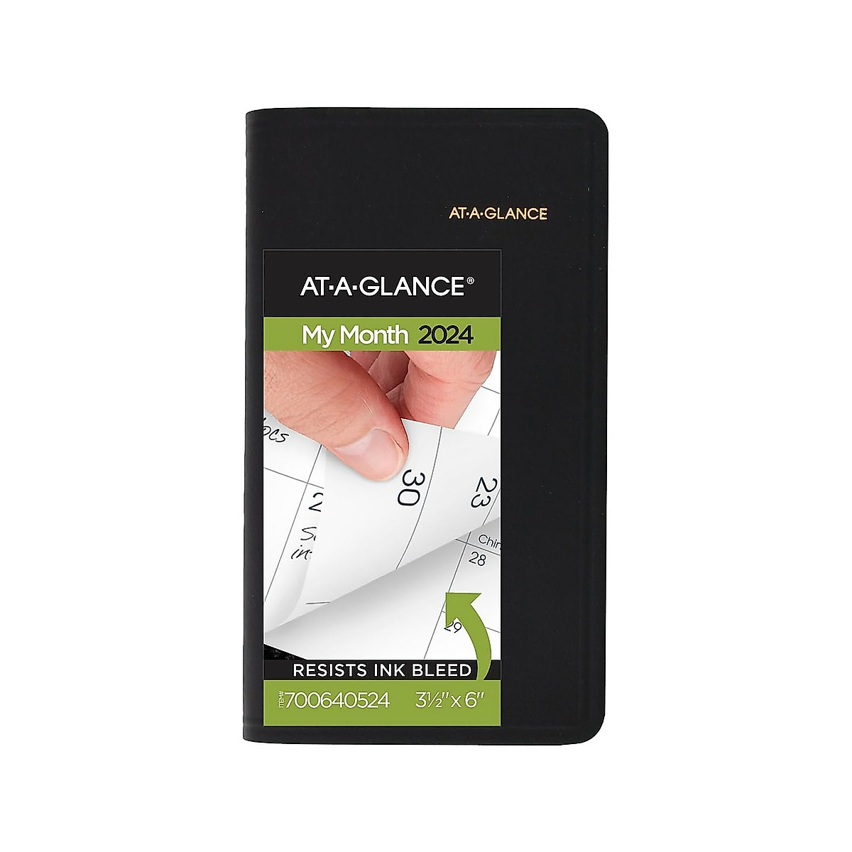 2024-2025 AT-A-GLANCE 3.5-inch x 6-inch Monthly Planner, Black (70-064-05-24)
