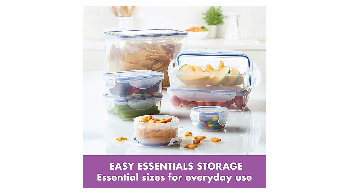 LocknLock Easy Essentials Food Storage Set - 38 Piece Airtight Containers
