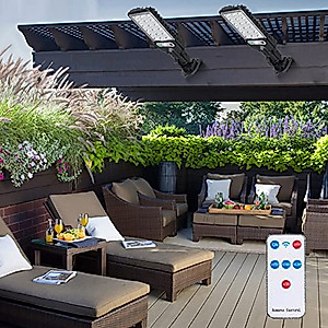 Qiopertar Solar Street Light IP65 Waterproof Outdoor Solar Powered Lights Dusk to Da-wn with Motion Sensor LED Security Flo-od Light for Parking Lot Yard Garden Patio Driveway