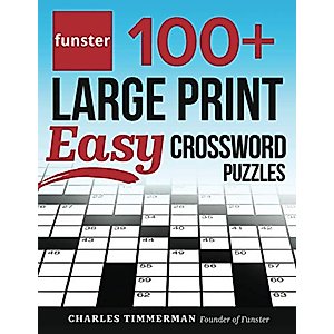 Funster 100+ Large Print Easy Crossword Puzzles: Crossword Puzzle Book for Adults