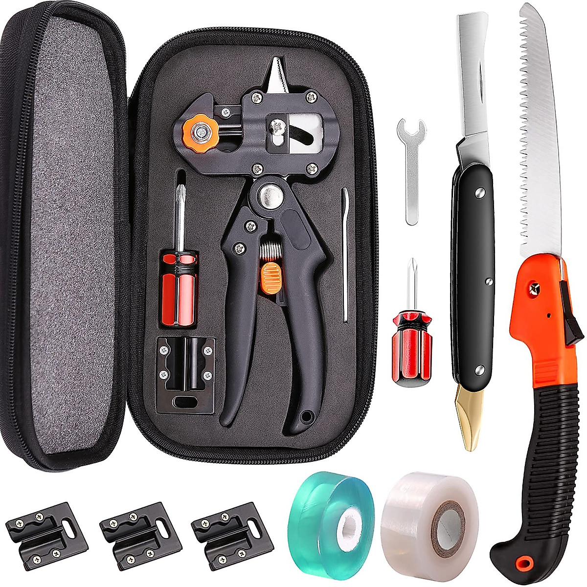 MIDOUWEST Garden Grafting Tool Kit for Fruit Trees,Grafting Tapes,Professional Grafting Knife with Brass Bark Lifter
