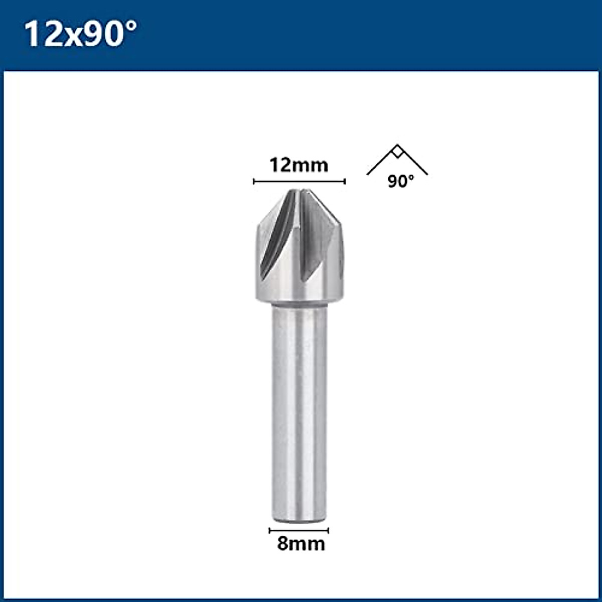 AHAFEI Steel Chamfering 60/90 Degrees Countersink Drill Bit Metal Chamfering Drill Hole 1Pcs (Color : 12X90D)