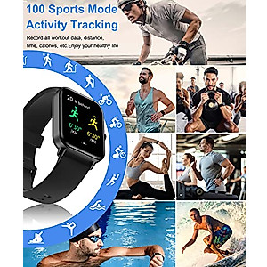 Smart Watch for Men Women with Bluetooth Call, Alexa Built-in1.8 DIY Dial with Blood Oxygen Heart Rate Sleep Fitness Tracker Notification Weather 100 Sport Modes Smartwatch for Android iOS Phone