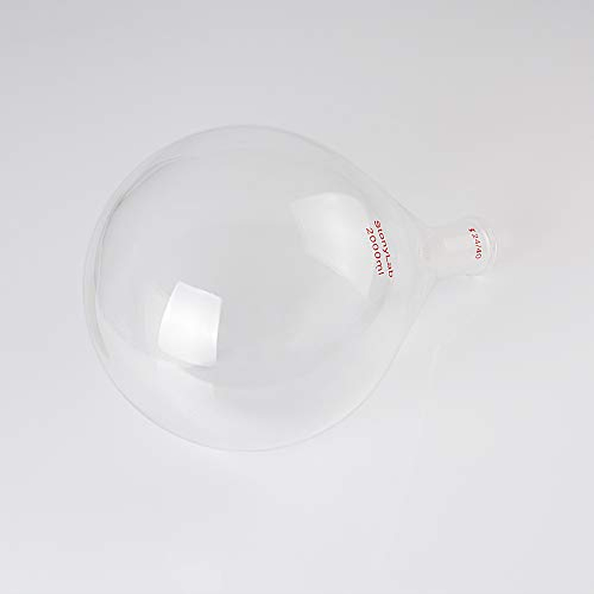 StonyLab Borosilicate Single Neck Glass Heavy Wall Recovery Flask Rotary Evaporator Flask, with 24/40 Outer Joint (2L)