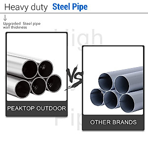 PEAKTOP OUTDOOR 12x20 ft Upgraded Heavy Duty Carport, Portable Car Canopy, Garage Tent, Boat Shelter with Reinforced Triangular Beams and Ground Bar, Gray