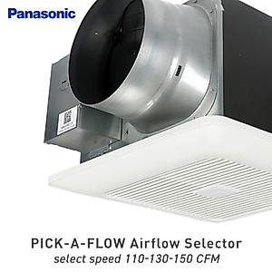 Panasonic FV-1115VK2 WhisperGreen Select Ventilation Fan - 110-130-150 CFM - Quiet Bathroom Fan