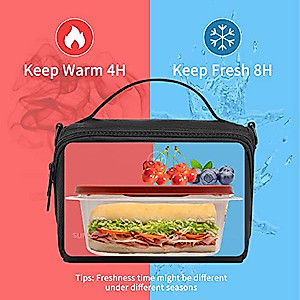 SUNNY BIRD Small Japanese Bento Box Bag Portable Lunch Snack Bag for Work and School (Black)