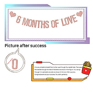 6 Months of Love Banner, Half Way to One Banner, Happy 6 Month, Half Birthday Decorations, 1/2 Birthday Baby Shower Party, First Birthday Party Supplies Rose Gold Glitter