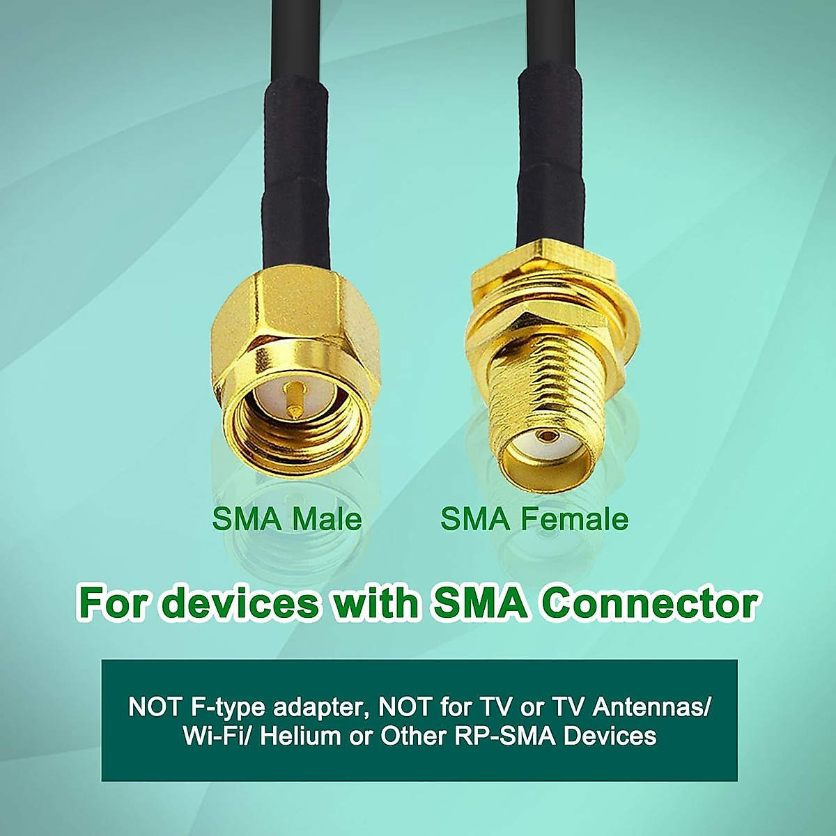 33ft WiFi Antenna Extension Cable RG174 RF SMA Male to SMA Female Coaxial Cable Low Loss Gold Plated Pigtail for Wireless LAN Router Bridge External Antenna Equipment 4pack