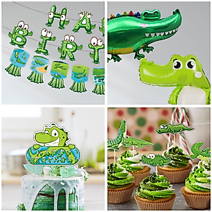 Forest crocodile theme birthday decorations children's creative party supplies animal birthday party supplies (B)