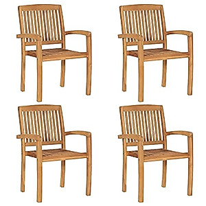 CIADAZ 5 Piece Patio Dining Set Outdoor Dining Set Outdoor Patio Furniture Outdoor Patio Table and Chairs Patio Dining Furniture Solid Wood Teak 3073201