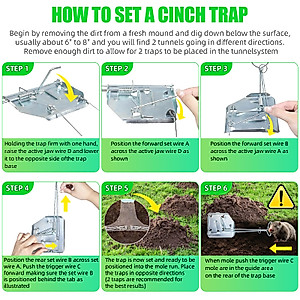 Jahy2Tech Mole Trap Gopher Trap Ground Galvanized and Oil Hardened Steel Animal Trap Reusable Gopher Trap Vole Traps for Outdoor Lawn Garden Yard Farm, Silver