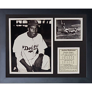 Legends Never Die Jackie Robinson Black and White Framed Photo Collage, 11 by 14-Inch