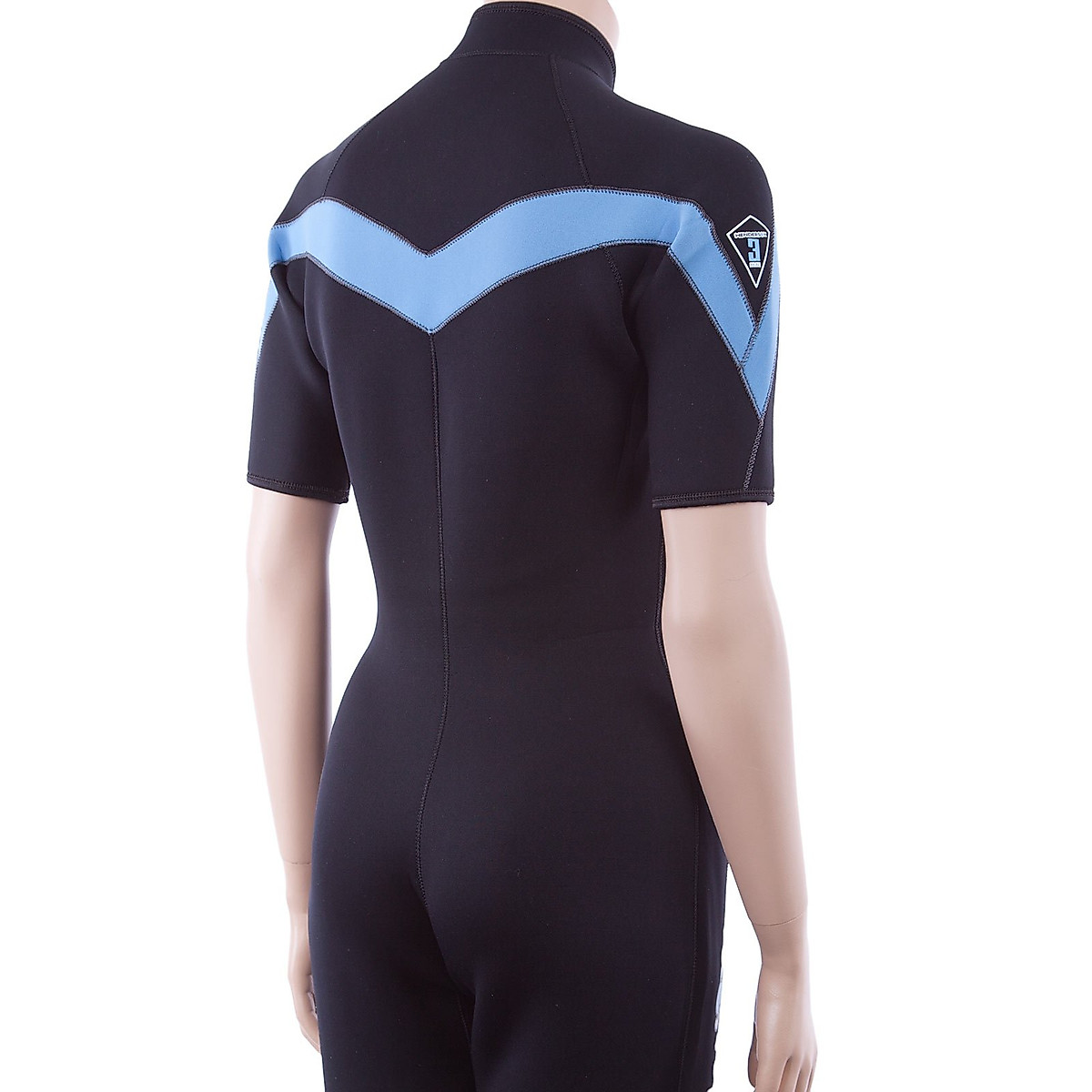 Henderson Thermoprene 3mm Womens Front Zip Wetsuit 8 Tall Black/Sky Blue