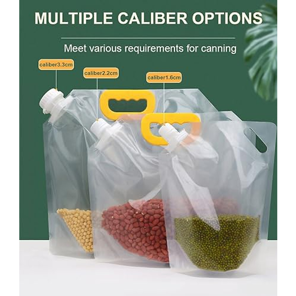 AUGEN Reusable Food Container Storage Bags, Airtight Moisture-Smell Proof Sealed Bags, Portable Transparent Dry Storage Bag With Lids For Grain Flour Juice (Pack of 4-2.5L)