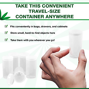 Emerald Mountain Supplier Pop Top Dram Containers | Durable Airtight Multipurpose Storage | Herb and Pill Organizer - 13 Dram (Clear, 216 Pieces)