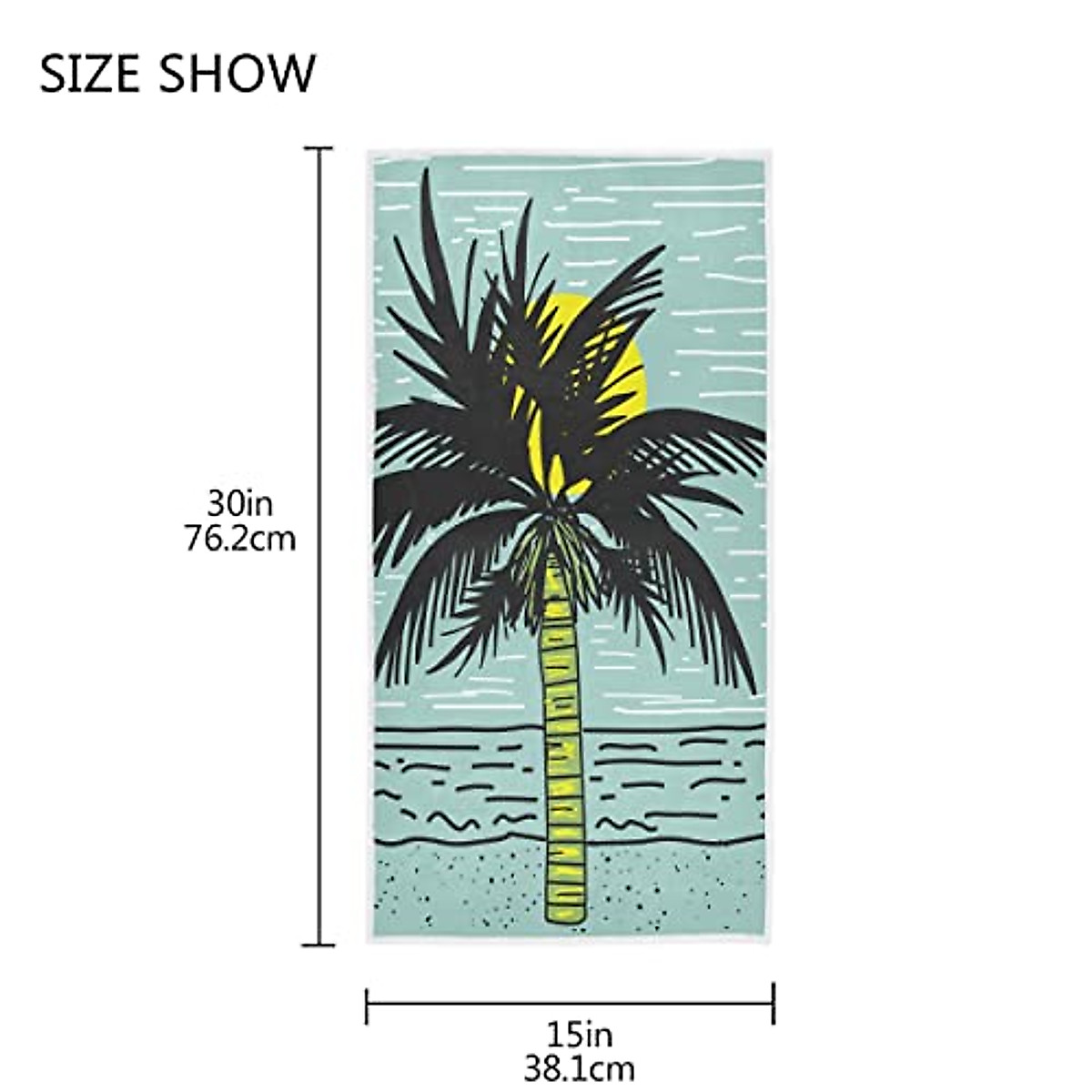 HUSSRITY Tropical Palm Island Towels Super Soft Hand Towel Highly Absorbent Washcloths Quick Dry Bath Towel 30x15 Inch Durable Lightweight