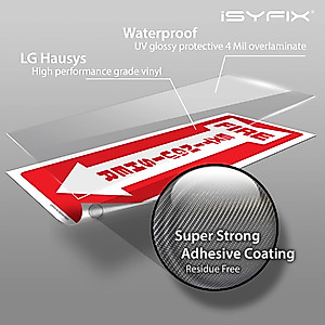 iSYFIX Fire Extinguisher Signs Stickers – 12 Pack 4x12 Inch – Premium Self-Adhesive Vinyl Decal, Laminated for Ultimate UV, Weather, Scratch, Water & Fade Resistance, Indoor & Outdoor